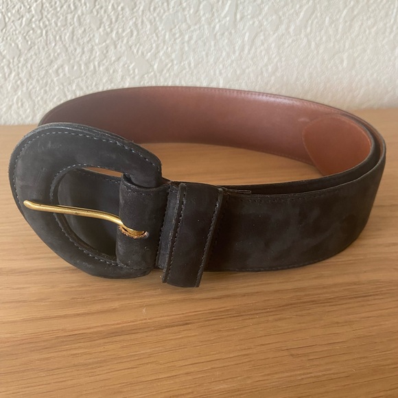 Coach | Accessories | Coach Black Suede Chunky Statement Belt | Poshmark
